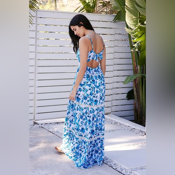 Red Carter | Dresses | Anthropologie Red Carter Maxi Dress Blue And ...